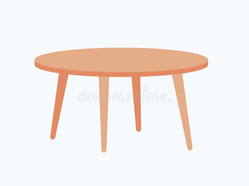 The Rounded Wood Table. Isolated Vector Illustration Stock Illustration ...
