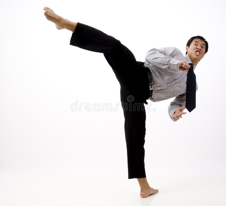 Roundhouse Kick stock image. Image of office, fierce, facial - 807933