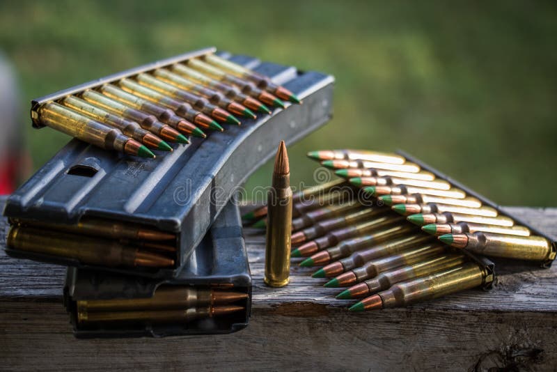 Bullets and magazines stock image. Image of pack, defense - 12558777