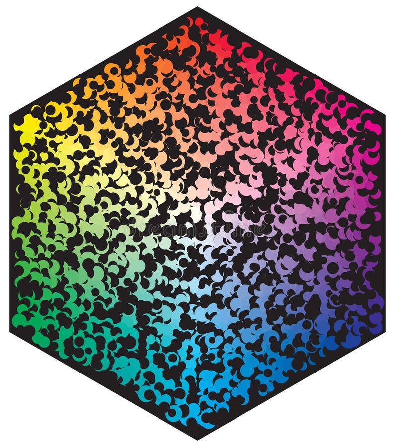 Vector Color Palette. Many Different Color Circles in Shape of Hexagon ...