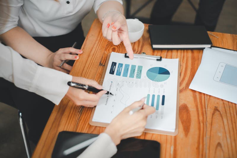Group of Business People Analysis Summary Graph Reports of Business ...