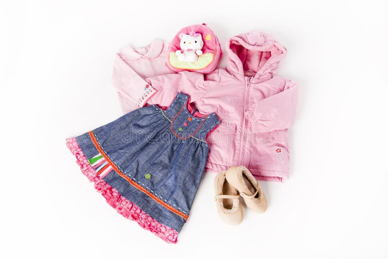 Roupa Para a Menina Bonito Pequena Imagem de Stock - Imagem de objeto ...