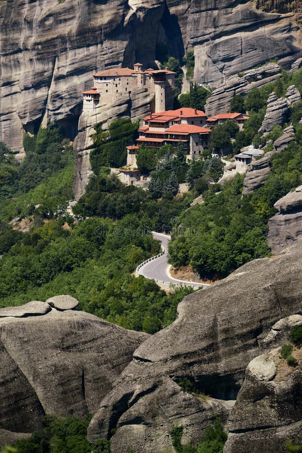 Rousanou Monasteries, Meteora, Greece Stock Photo - Image of climb ...