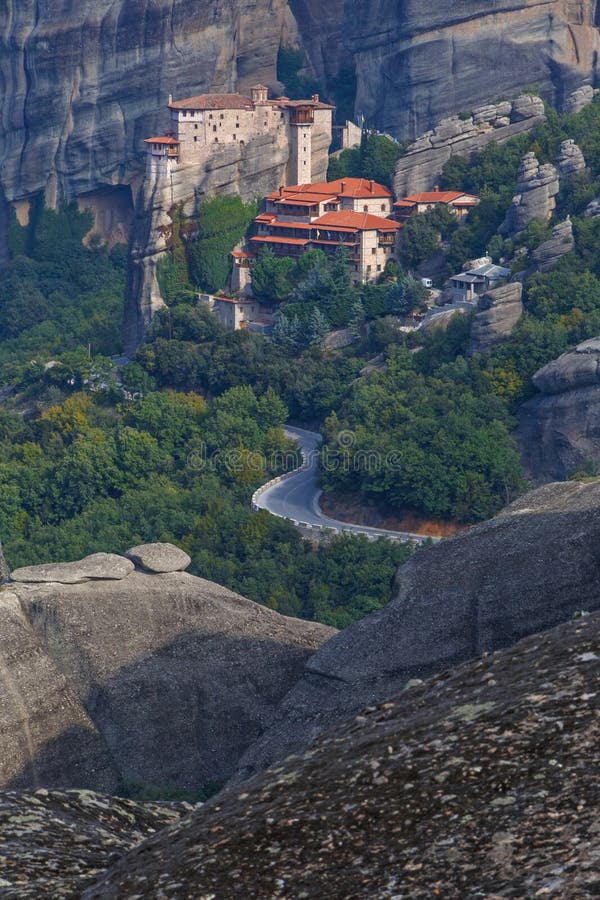 Rousanou Monastery in Meteora Stock Photo - Image of view, landscape ...