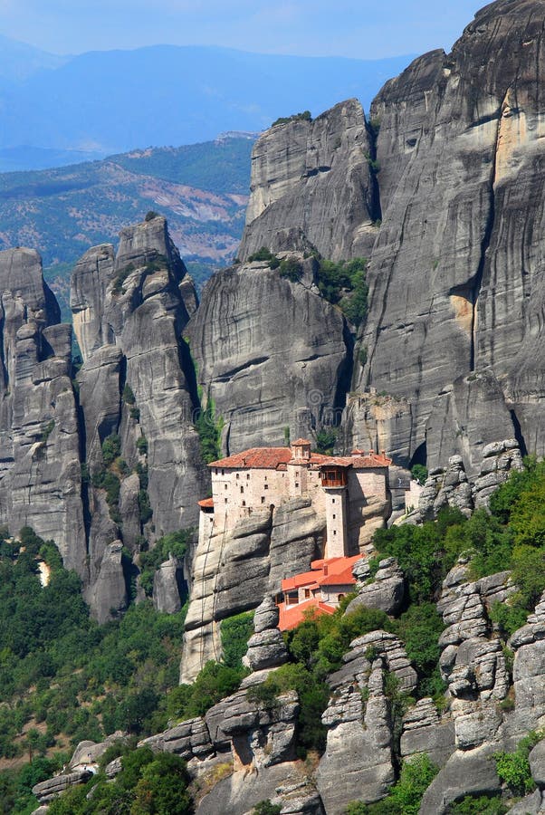 Roussanou Monastery at Meteora, Greece Stock Image - Image of eastern ...