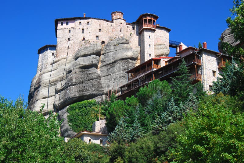 Roussanou Monastery from Meteora, Greece. Stock Image - Image of ...