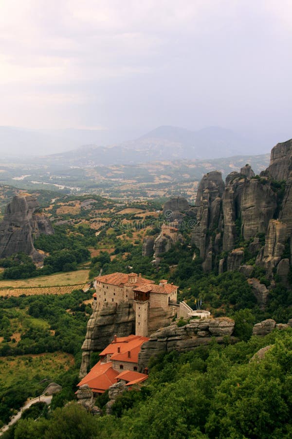 Roussanou Monastery at Meteora Stock Image - Image of ancient, agios ...