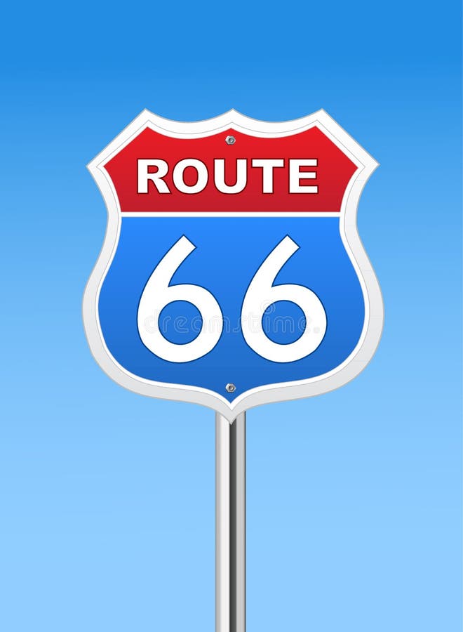 Route 66 road sign stock vector. Illustration of states - 26923772