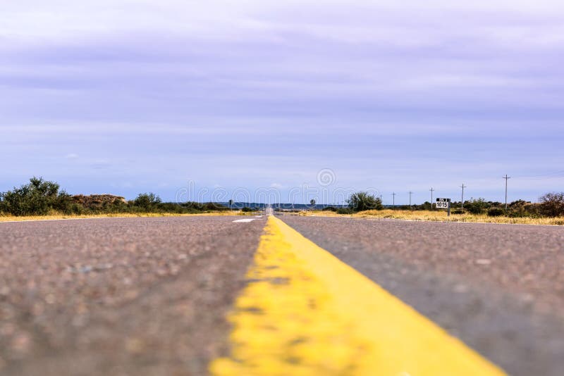 Route 3 on Argentina stock image. Image of route, yellow - 76842577