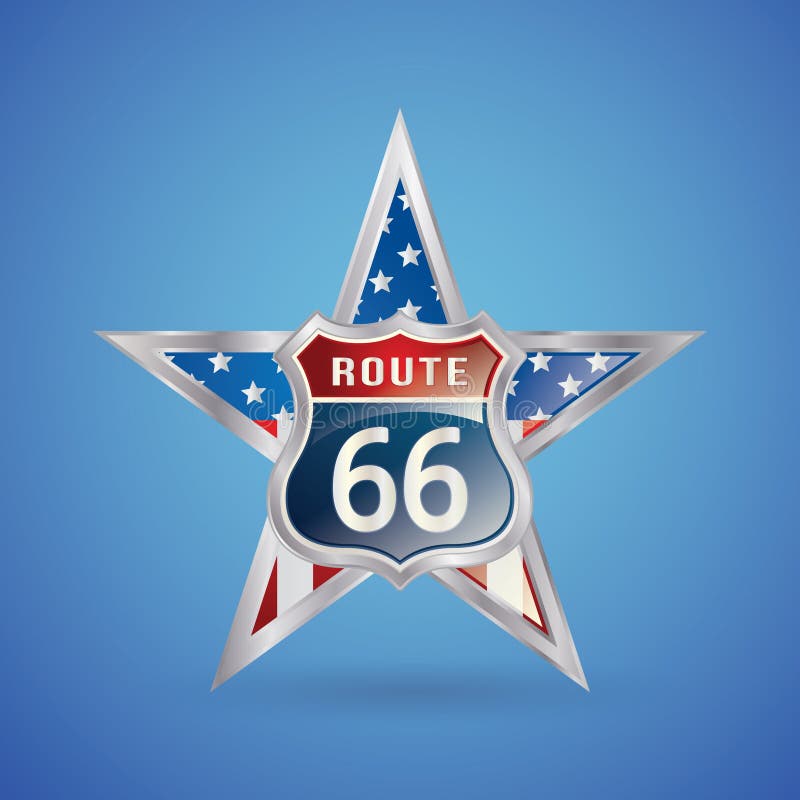 Route 66 Badge. Vector Illustration Decorative Design Stock Vector ...