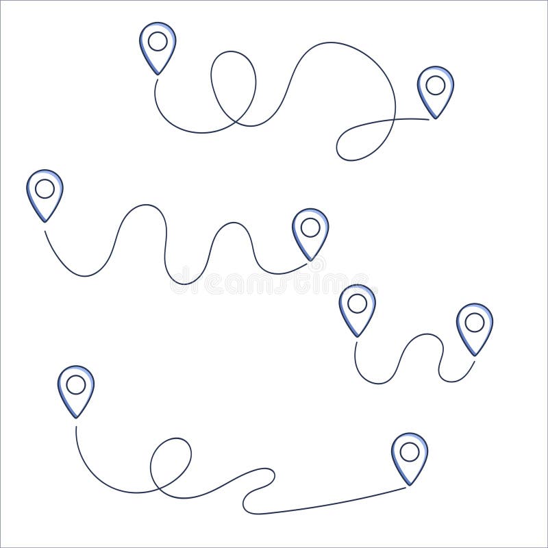 Route Blue Icon. Navigation. Location Stock Vector - Illustration of ...