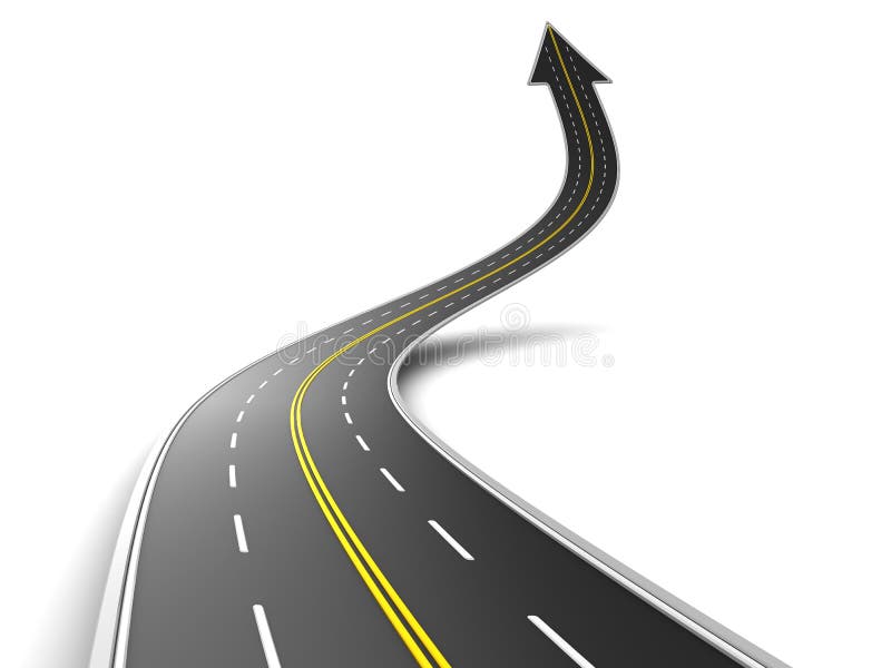 Concept De Route De L'enroulement 3D Sur Un Fond Transparent Te De ...