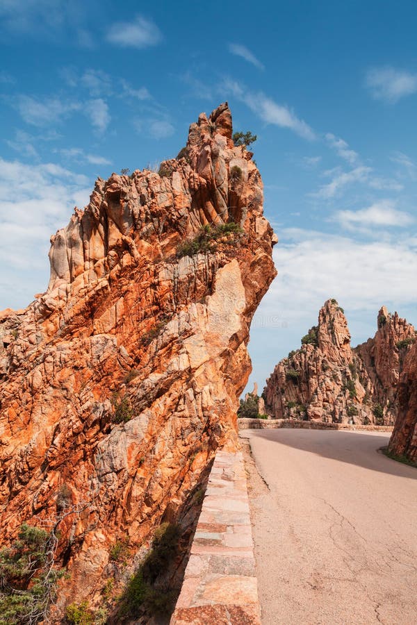 Route De Montagne En Calanques De Piana Photo stock - Image du vide ...