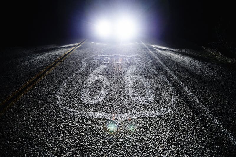 Route 66 stock image. Image of dark, american, white - 53064879