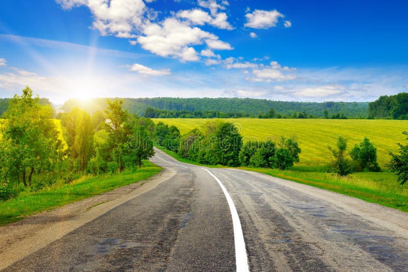 Route Et Coucher Du Soleil De Campagne Image. Image: 4811661