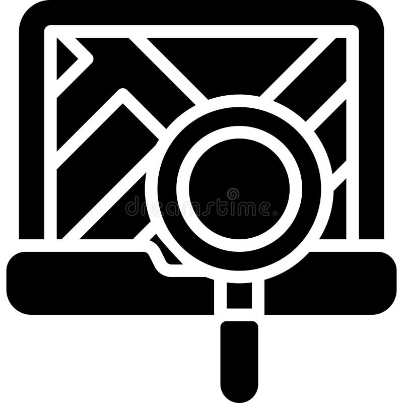 Route Map on Laptop Screen Icon, Location Map and Navigation Vector ...