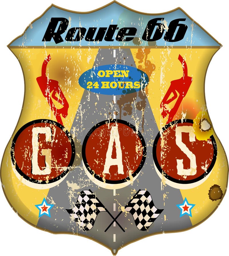 Retro Route Gas Station Stock Illustrations – 125 Retro Route Gas ...