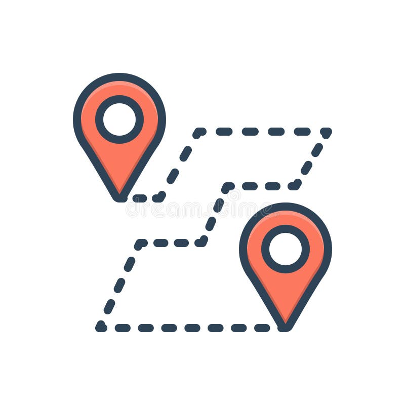 Color Illustration Icon for Route, Pointer and Direction Stock ...