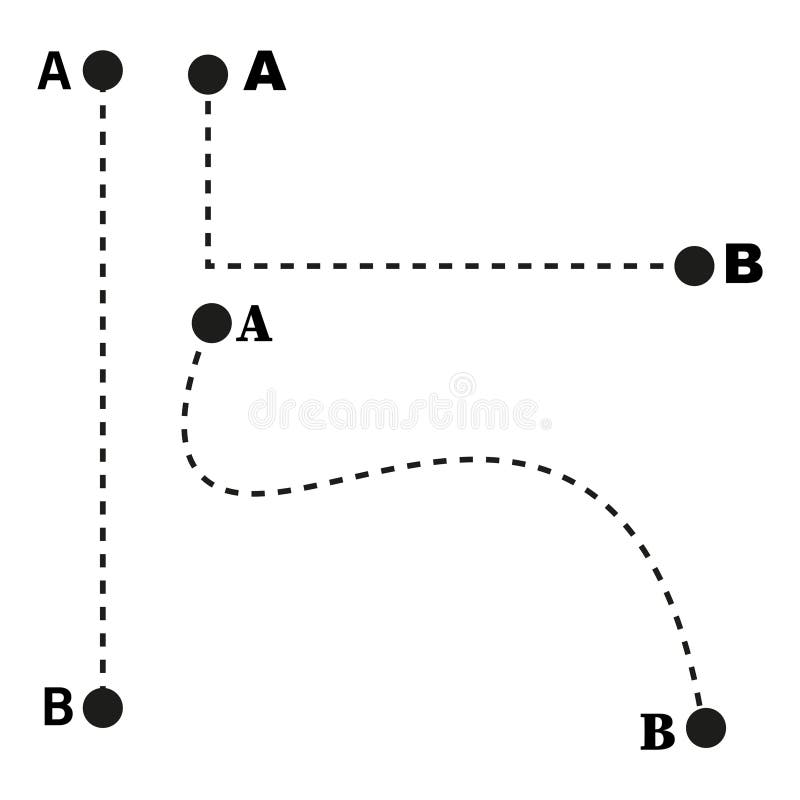 Route Location Icon. Start and End Journey Symbol. Two Pin Sign and ...