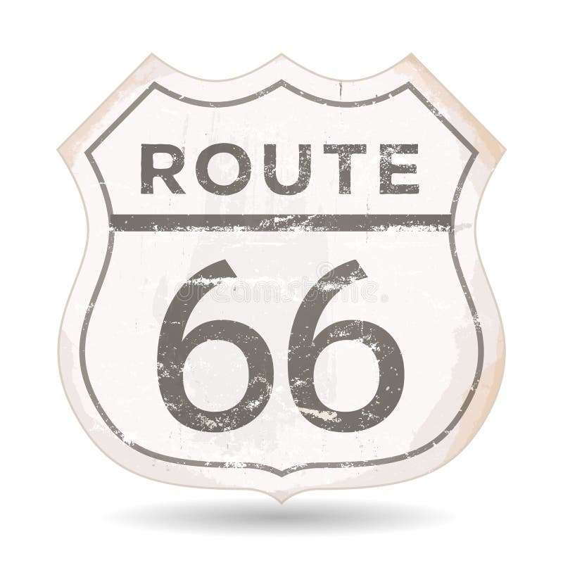 Route 66 Icon with Grunge and Rust Textures Stock Vector - Illustration ...