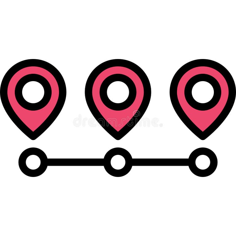 Route Icon, Location Map and Navigation Vector Stock Vector ...