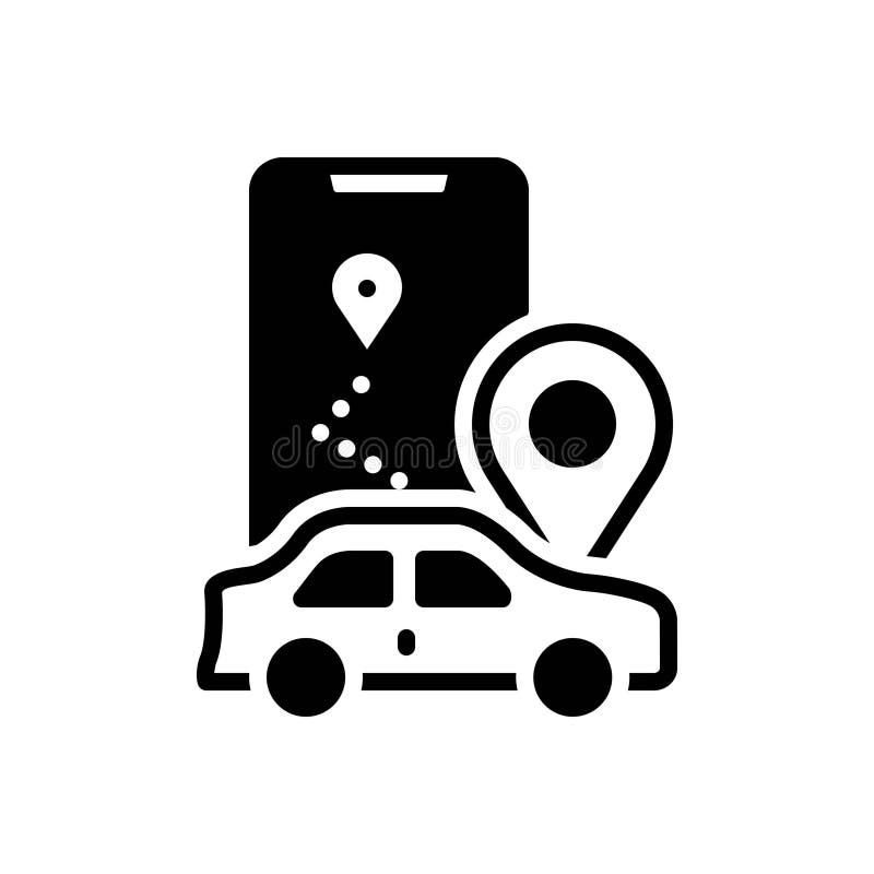 Black Solid Icon for Route, Routing and Travel Stock Vector ...