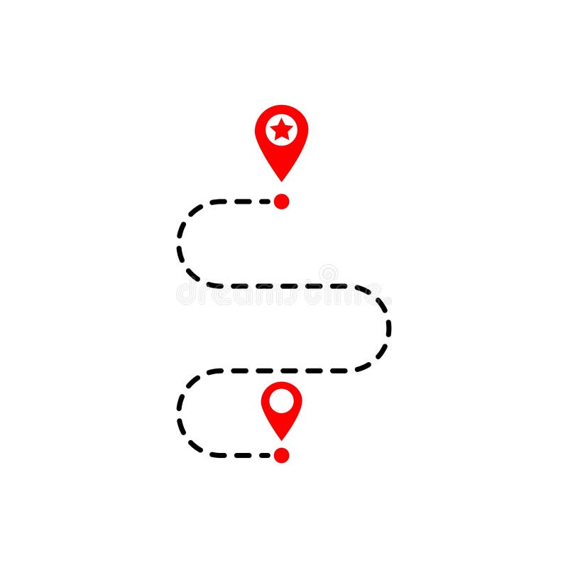 Route Icon in Trendy Flat Style Isolated on Grey Background ...