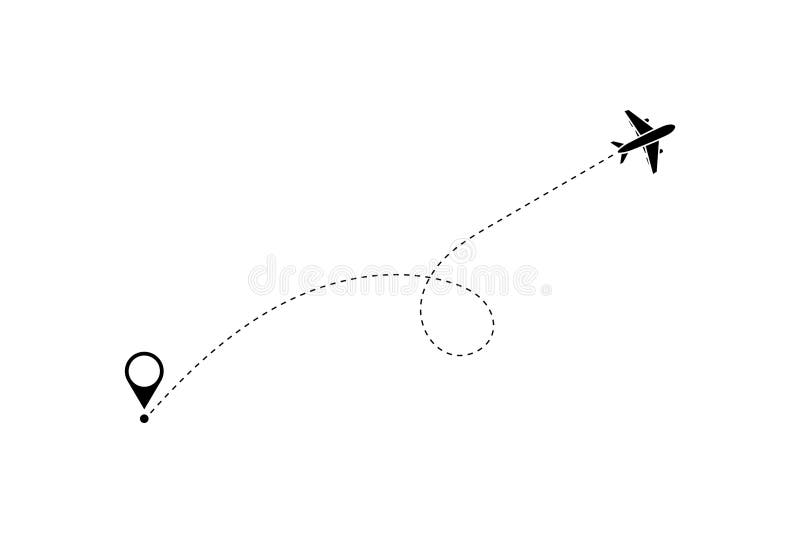 Route Icon - Two Points with Dotted Path and Location Pin. Route ...