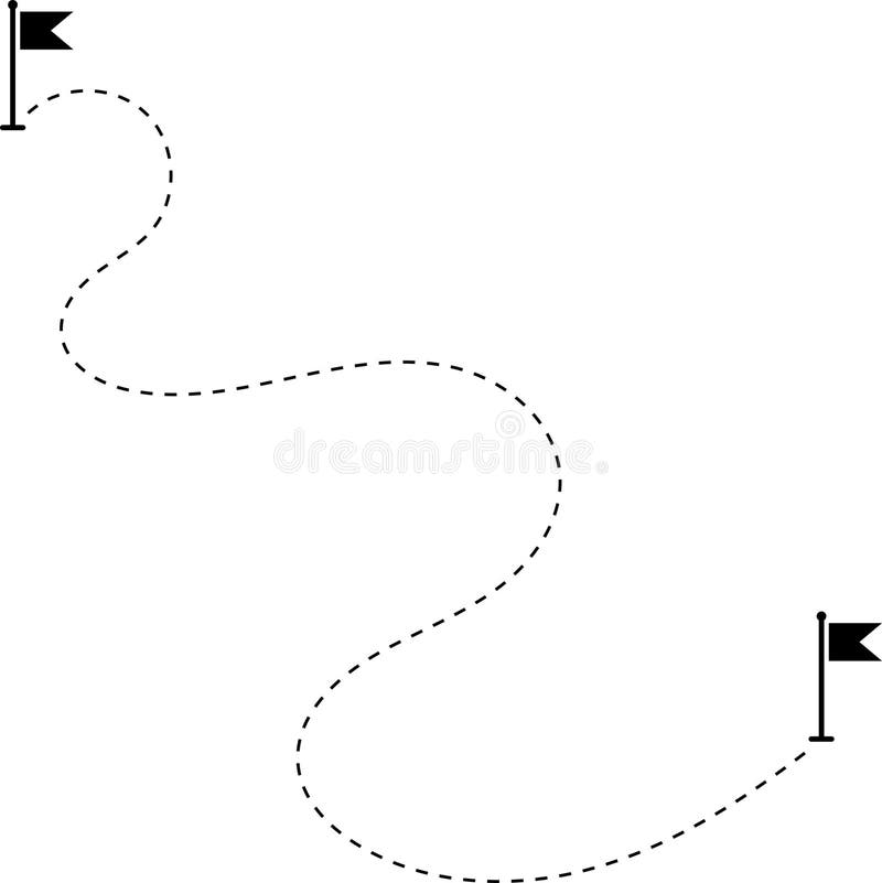 Route Icon - Two Points with Dotted Path and Location Pin. Route ...
