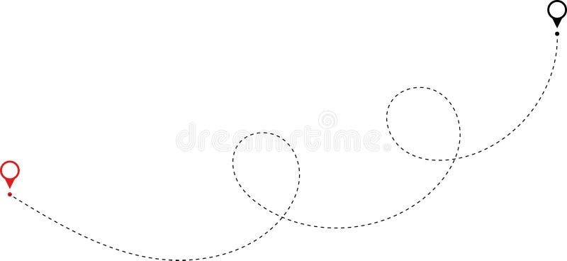 Route Icon - Two Points with Dotted Path and Location Pin. Route ...