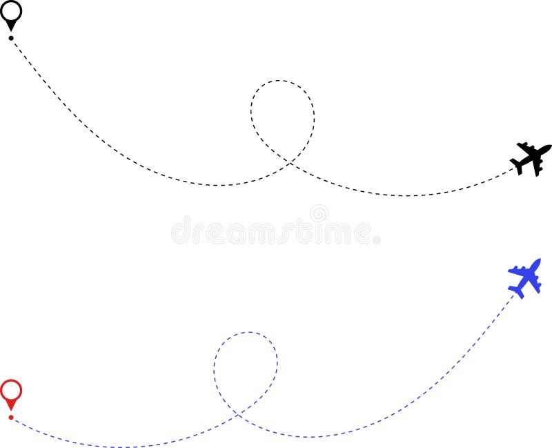 Route Icon - Two Points with Dotted Path and Location Pin. Route ...