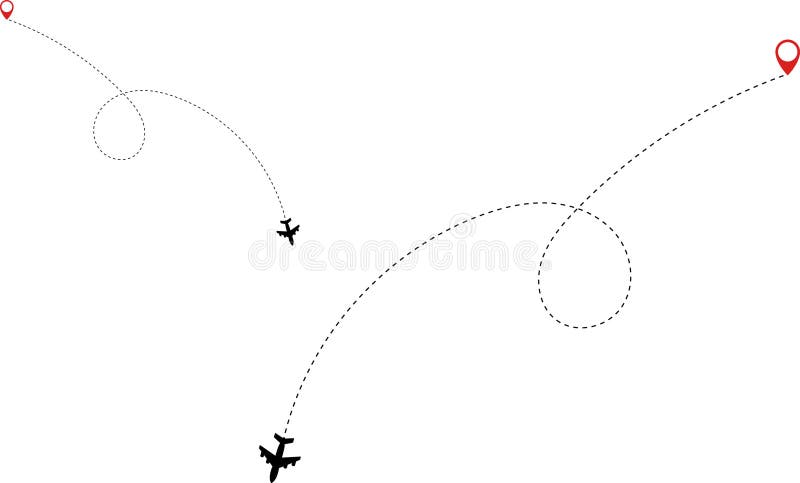 Route Icon - Two Points with Dotted Path and Location Pin. Route ...