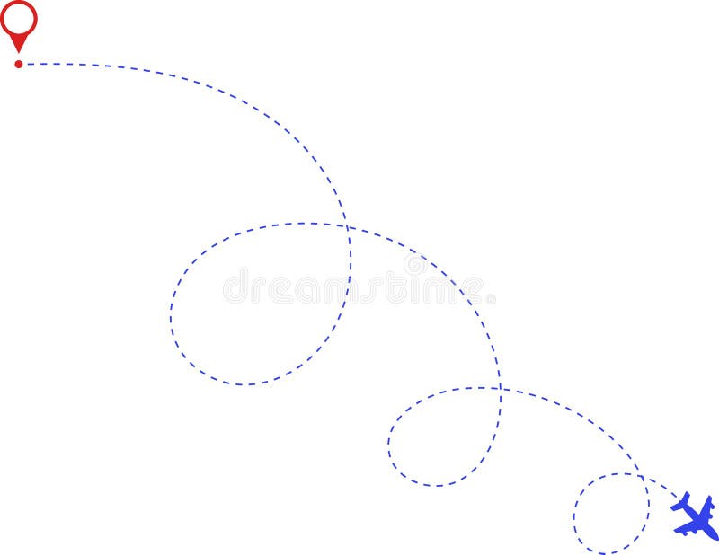 Airplane Route. Route Icon - Two Points with Dotted Path and Location ...