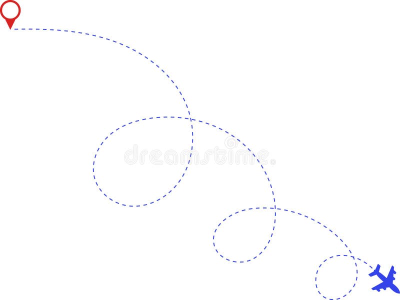 Airplane Route. Route Icon - Two Points with Dotted Path and Location ...