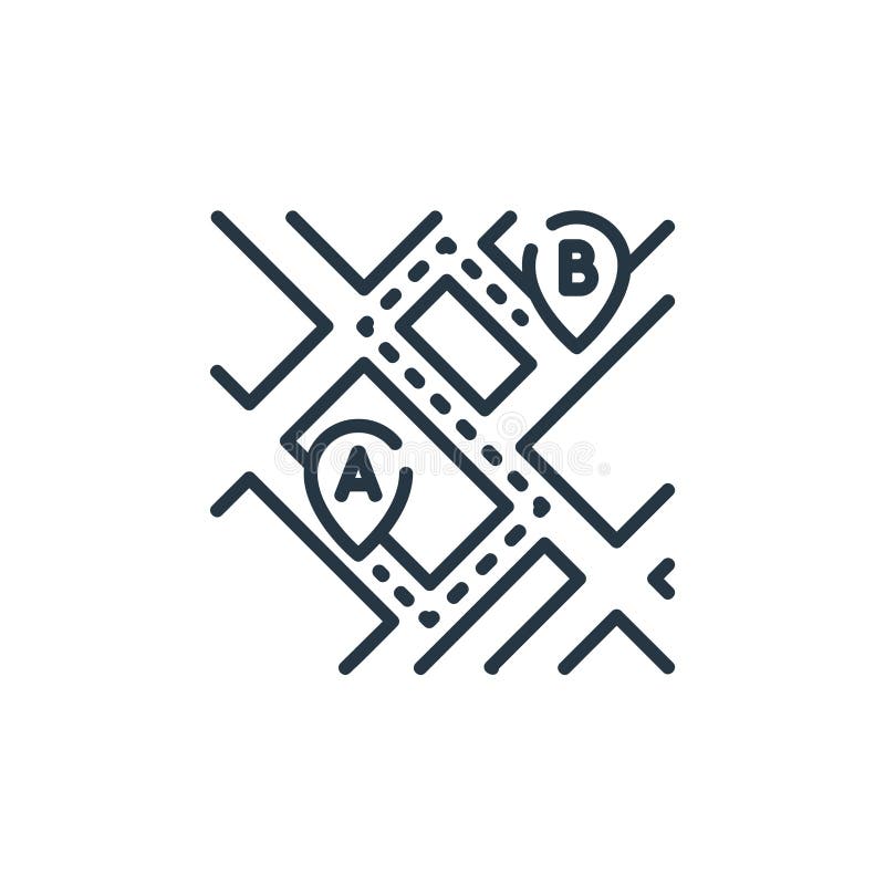 Route Icon Vector from Public Transportation Concept. Thin Line ...