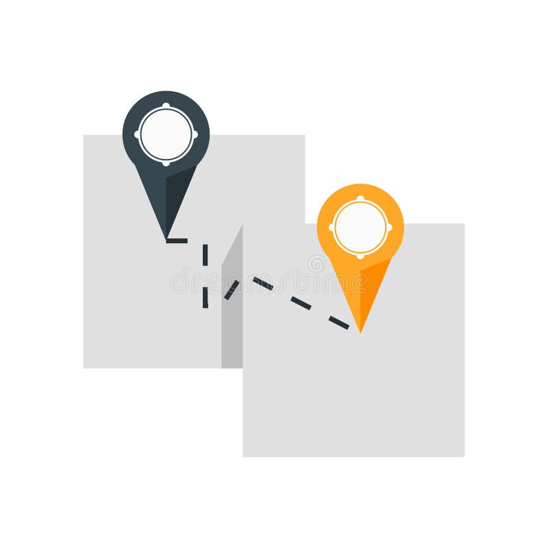 Route Icon Vector Sign and Symbol Isolated on White Background, Route ...