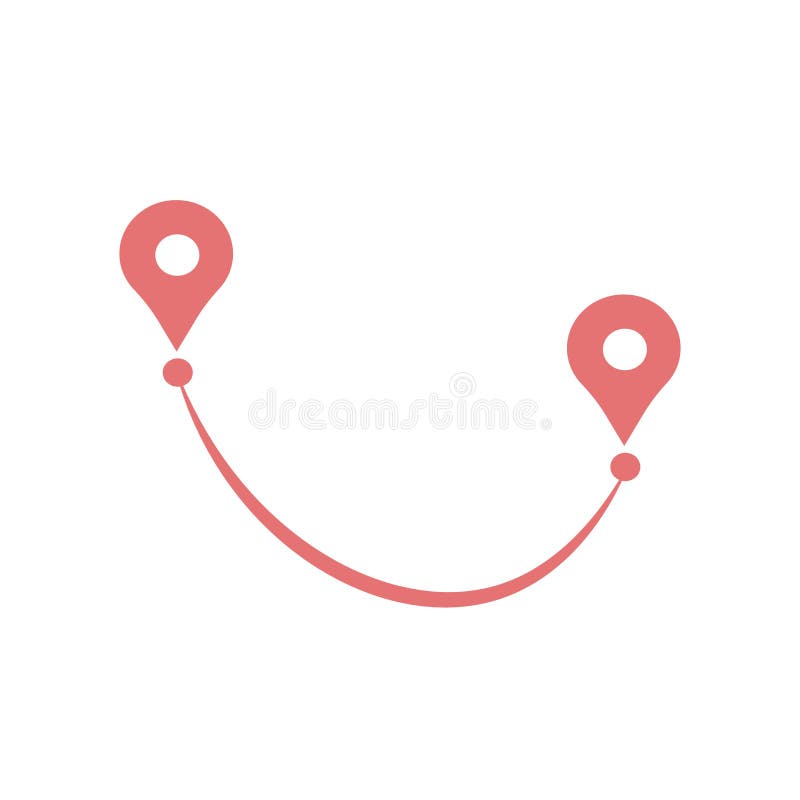 Route Icon Vector Sign and Symbol Isolated on White Background, Route ...