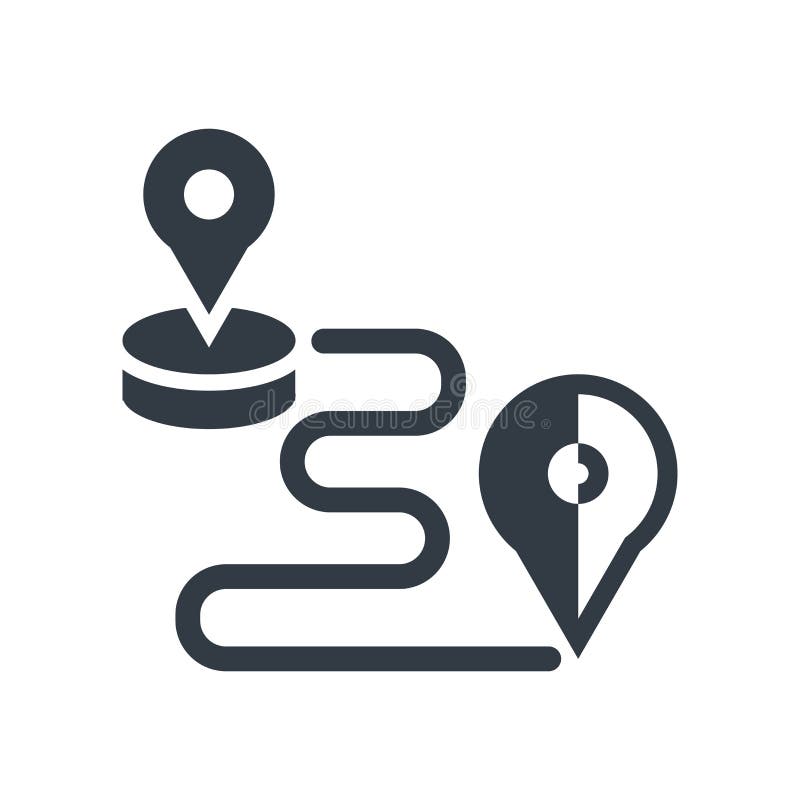 Route Icon Vector Sign and Symbol Isolated on White Background Stock ...