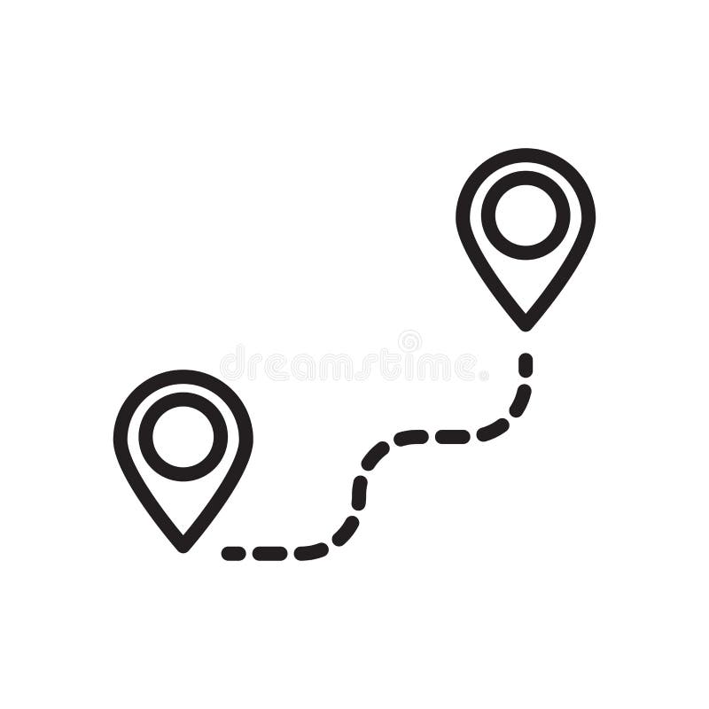 Route Icon Vector Sign and Symbol Isolated on White Background Stock ...