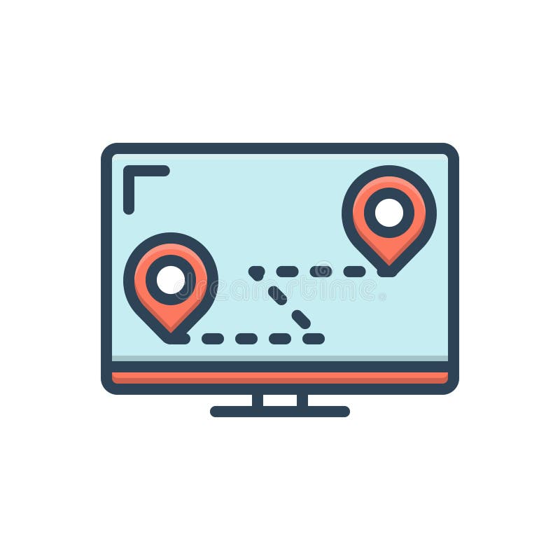 Color Illustration Icon for Route, Way and Path Stock Illustration ...