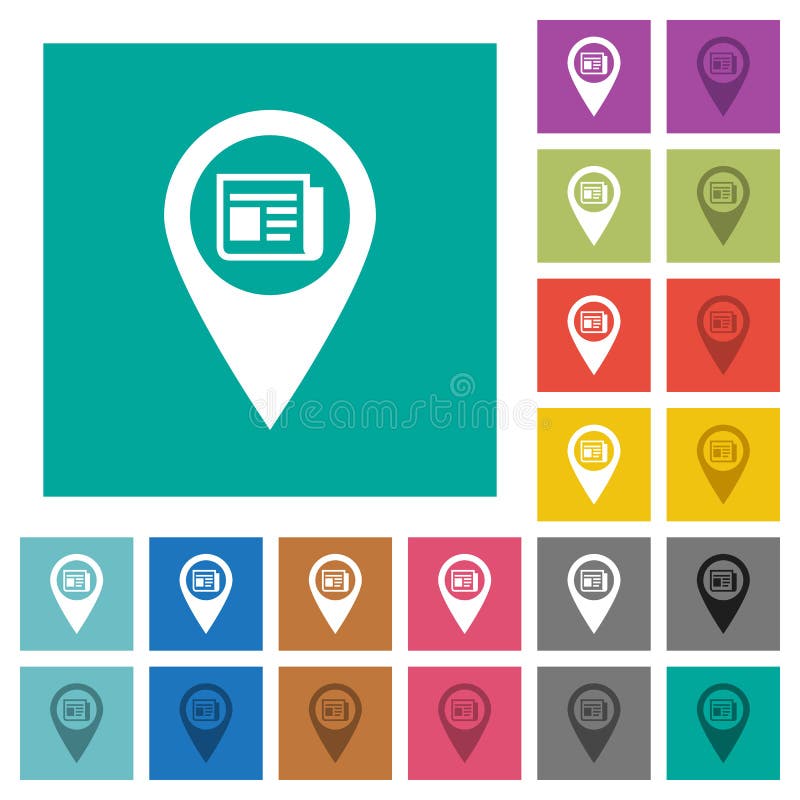 Route Info GPS Map Location Square Flat Multi Colored Icons Stock ...
