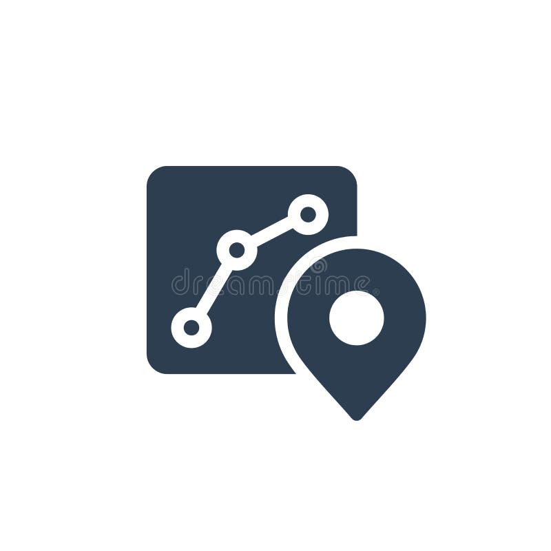 Route, Itinerary Map Isometric Icon. 3d Line Art Technical Drawing ...