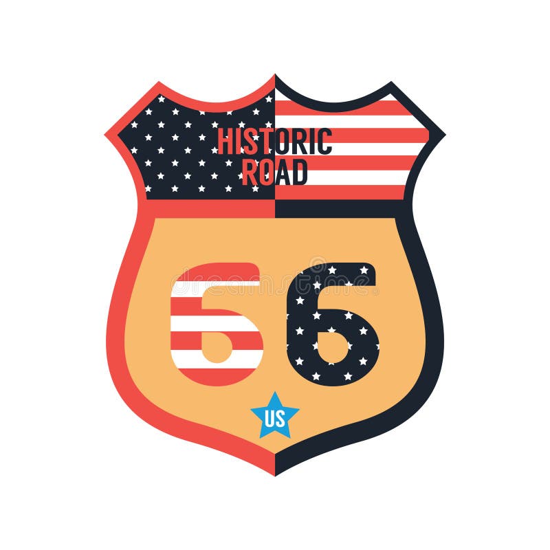 Route 66 Label. Vector Illustration Decorative Design Stock Vector ...