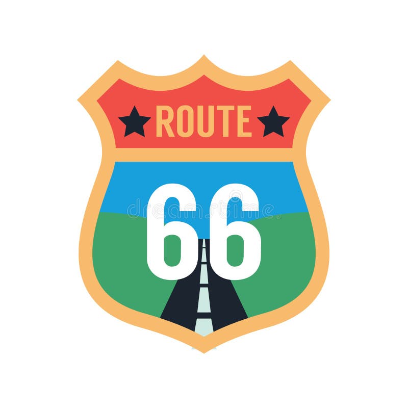 Route 66 Label. Vector Illustration Decorative Design Stock Vector ...