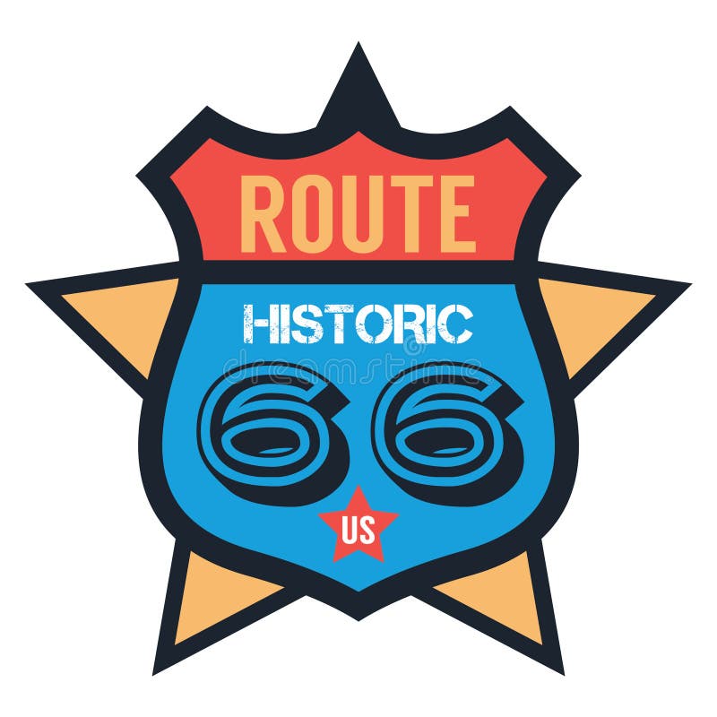 Route 66 Label. Vector Illustration Decorative Design Stock Vector ...