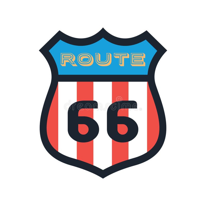 Route 66 Label. Vector Illustration Decorative Design Stock Vector ...