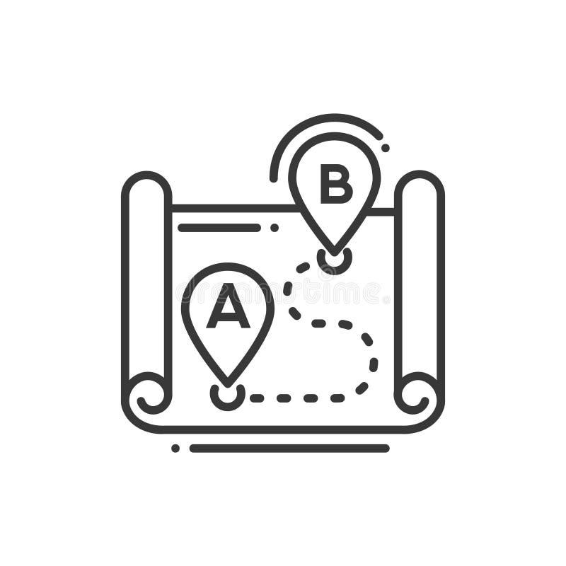 Route - Line Design Single Isolated Icon Stock Vector - Illustration of ...