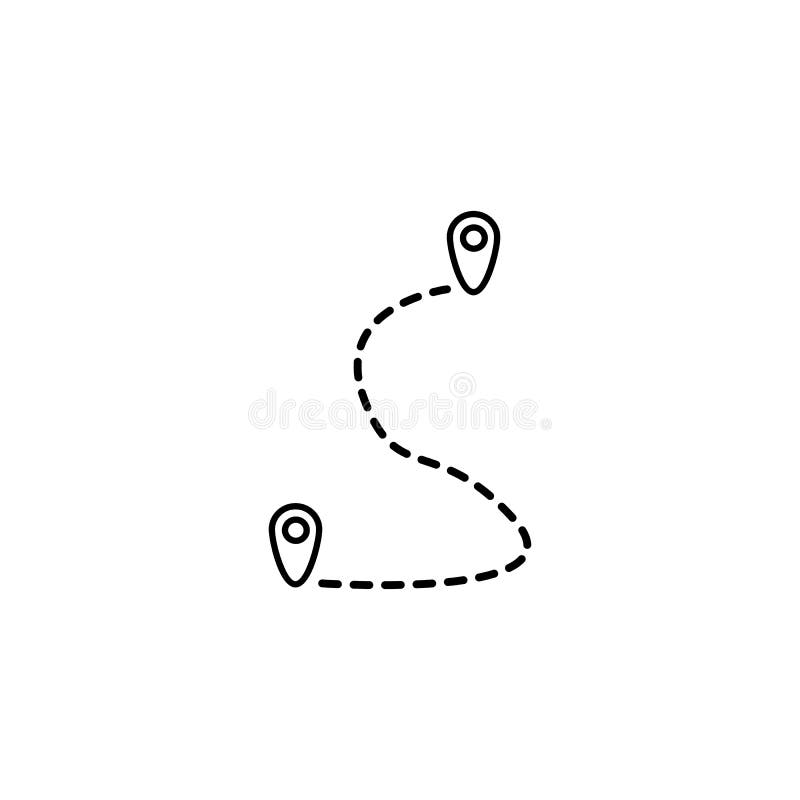 Route Line and Glyph Icon, Travel and Tourism, Location Sign Vector ...