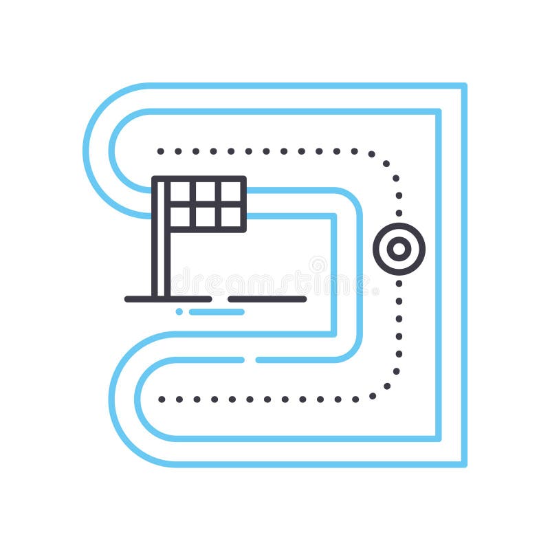 Route Line Icon, Outline Symbol, Vector Illustration, Concept Sign ...