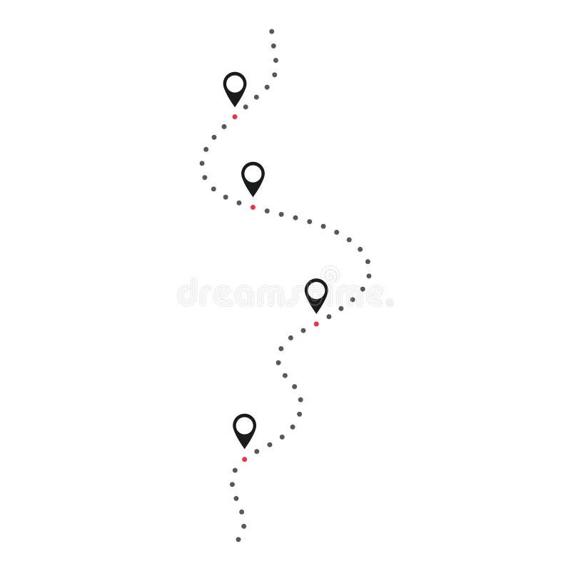 Route Line Vector Template Illustration Stock Vector - Illustration of ...